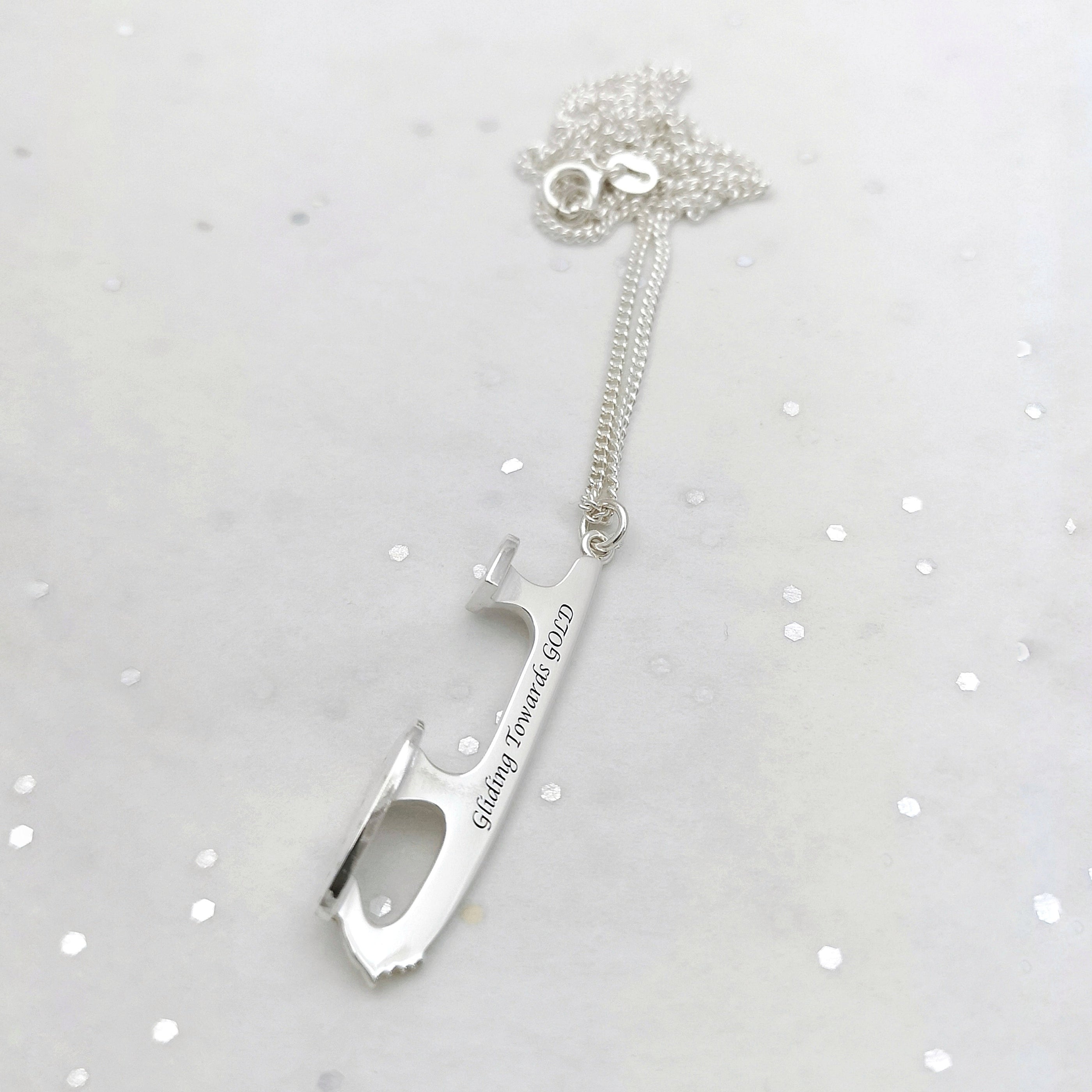 Personalised Extra Large Ice-Skating Necklace | Ice Skating Jewellery ...